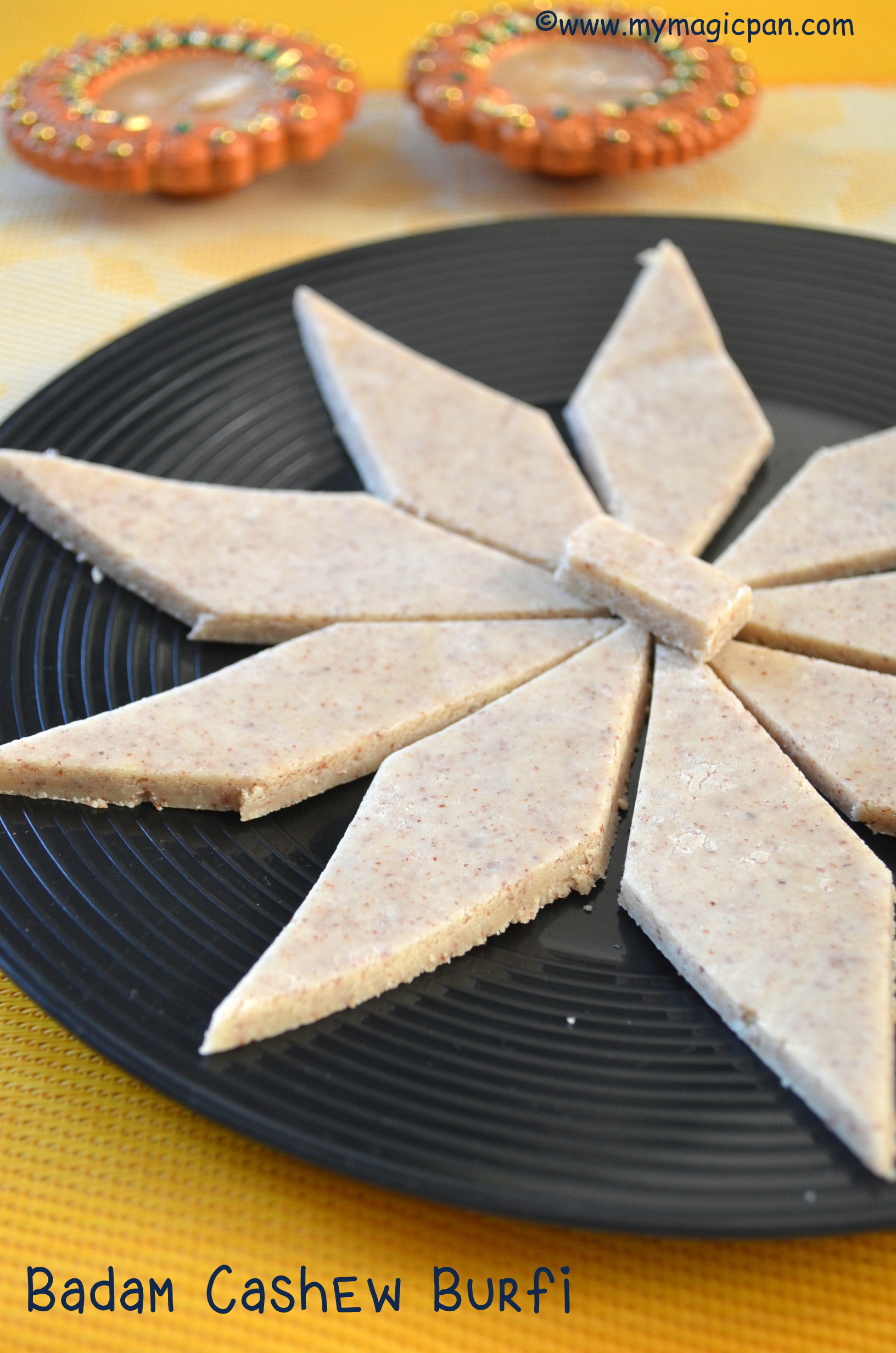 Badam Cashew Burfi – Kaju Badam Katli