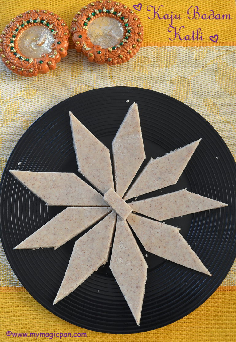 Badam Cashew Burfi – Kaju Badam Katli