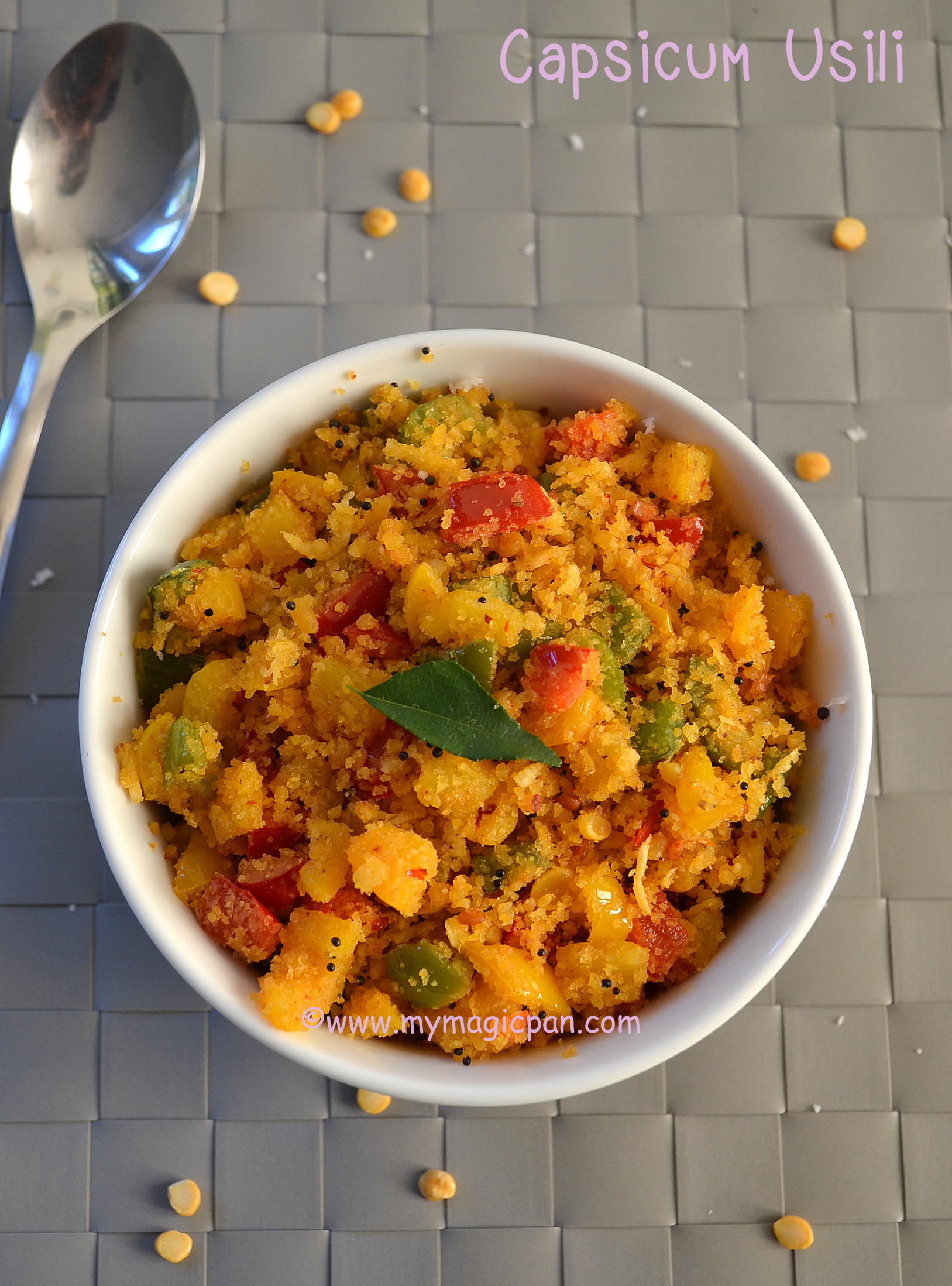 Capsicum Paruppu Usili – Bell Pepper Usili