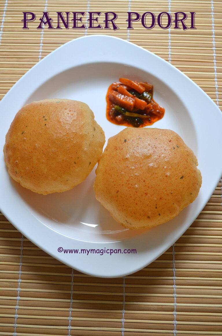 Paneer Poori – Wheat Flour Paneer Puri