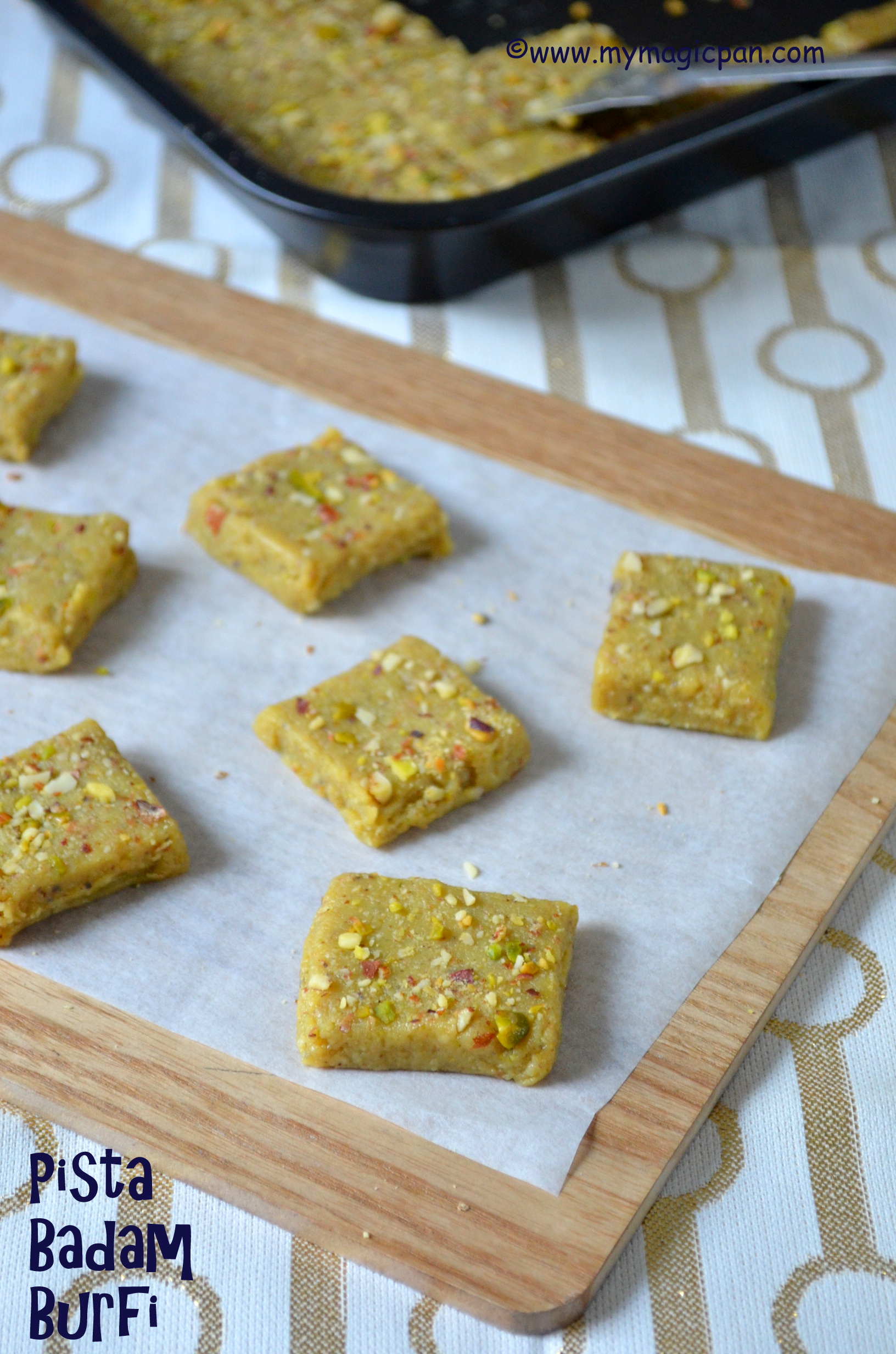 Pista Badam Burfi – Burfi Recipes – Diwali Sweets