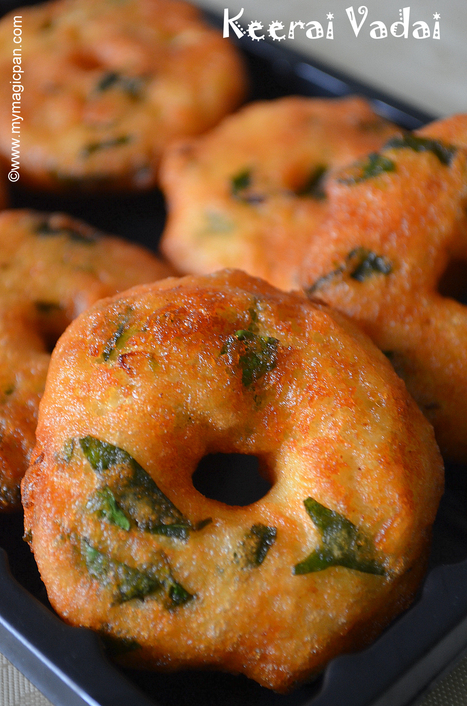 Keerai Vadai – Spinach Vada (with urad dal)